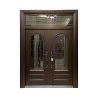 China Modern Double Exterior Security Steel Door 50mm Thickness Anti Theft Entrance Door for sale