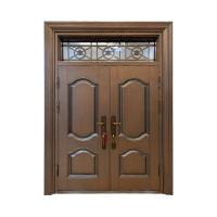 China Modern Double Exterior Security Steel Door 50mm Thickness Anti Theft Entrance Door for sale
