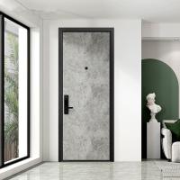 China MDF Carcass Security Steel Door Wood Armored Exterior Front Door 900x2100mm for sale