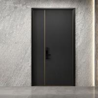 China MDF Carcass Security Steel Door Wood Armored Exterior Front Door 900x2100mm for sale