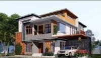 China Modern Design Light Steel Frame Prefabricated House Two Storey Luxury Prefab Villa for sale