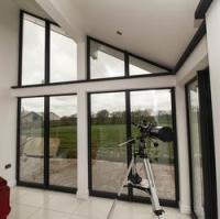 China American Style Panoramic Fixed Picture Window Tempered Glass Aluminum 80mm Frame for sale