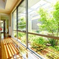 China American Style Panoramic Fixed Picture Window Tempered Glass Aluminum 80mm Frame for sale