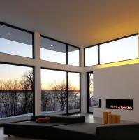 China American Style Panoramic Fixed Picture Window Tempered Glass Aluminum 80mm Frame for sale