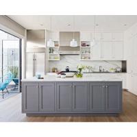 China Ready To Assemble Solid Wood White Shaker Style Modular Wood Kitchen Cabinets for sale