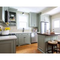 China Ready To Assemble Solid Wood White Shaker Style Modular Wood Kitchen Cabinets for sale