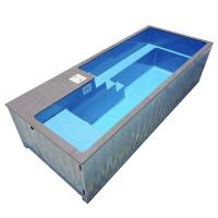 China Custom Color 20ft 40ft Shipping Container Swimming Pool with 2in Window and Steel Stair for sale