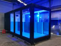 China Customized 20ft 40ft Steel Container Swimming Pool with Wave Water Jet and LED Light for sale