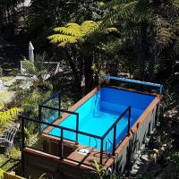 China Luxury Prefab Portable Container Swimming Pool 12m x 2.25m with High Strength Glass Wall for sale
