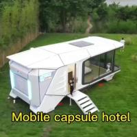 China Steel Structure Tempered Glass Movable Store Prefab Shop Modular Cafe Container Pod House 5950x2400x2870mm for sale