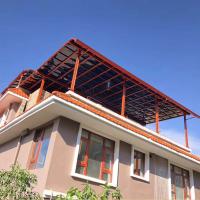 China Aluminum Polycarbonate M Shape Carport Shelter for House Garage Custom Color 12M Length for sale