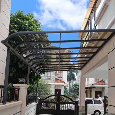 China Aluminum Polycarbonate M Shape Carport Shelter for House Garage Custom Color 12M Length for sale