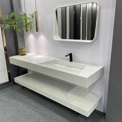 China Italian Design Double Wash Basin Sink White Solid Surface 0.04% Water Absorption for sale