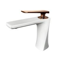 China Single Handle Basin Mixer Faucet Copper Chrome Gold Finish Hot Cold Water Bathroom Sink Tap for sale