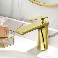 China Single Handle Basin Mixer Faucet Copper Chrome Gold Finish Hot Cold Water Bathroom Sink Tap for sale