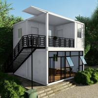 China Extended Foldable Prefab Container Homes_40ft Folding Living Container Cabin Foldable Container House for sale