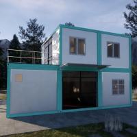 China Extended Foldable Prefab Container Homes_40ft Folding Living Container Cabin Foldable Container House for sale