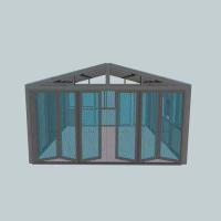 China Aluminum Frame Slant Roof Sunroom Balcony Free Standing Winter Garden 6063-T5 for sale
