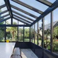 China Aluminum Frame Slant Roof Sunroom Balcony Free Standing Winter Garden 6063-T5 for sale