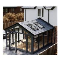 China Aluminum Frame Slant Roof Sunroom Balcony Free Standing Winter Garden 6063-T5 for sale
