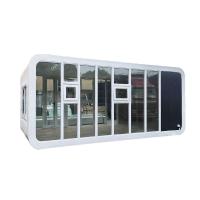 China Luxury White Space Capsule Steel Prefab Home Apple Cabin Container House for Camping Custom Size for sale