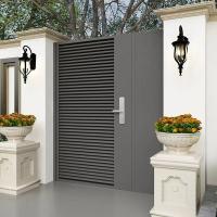 China Black Entrance Double Stainless Steel Door Wrought Iron Design Main Gate 1400mm for sale