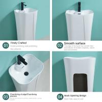 China Wholesale Ceramic Pedestal Basin 460x360x850 mm Floor Mounted Bathroom Wash Basin for sale