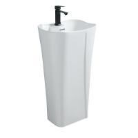 China Wholesale Ceramic Pedestal Basin 460x360x850 mm Floor Mounted Bathroom Wash Basin for sale