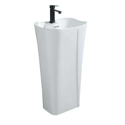China Wholesale Ceramic Pedestal Basin 460x360x850 mm Floor Mounted Bathroom Wash Basin for sale