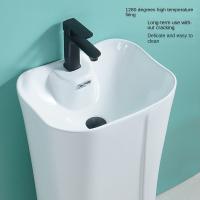 China Wholesale Ceramic Pedestal Basin 460x360x850 mm Floor Mounted Bathroom Wash Basin for sale