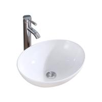 China White Ceramic Counter Top Wash Basin 410x340x150mm Vessel Sink for Bathroom for sale