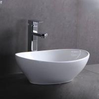 China White Ceramic Counter Top Wash Basin 410x340x150mm Vessel Sink for Bathroom for sale
