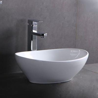 China White Ceramic Counter Top Wash Basin 410x340x150mm Vessel Sink for Bathroom for sale