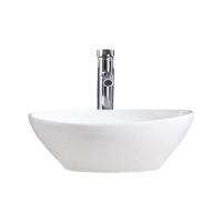 China White Ceramic Counter Top Wash Basin 410x340x150mm Vessel Sink for Bathroom for sale