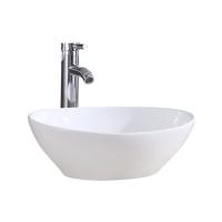 China White Ceramic Counter Top Wash Basin 410x340x150mm Vessel Sink for Bathroom for sale