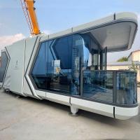 China 40ft Container House White Capsule Office Pod Furnished Cabin Home Villa Steel Structure Custom Size for sale