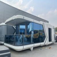 China 40ft Container House White Capsule Office Pod Furnished Cabin Home Villa Steel Structure Custom Size for sale