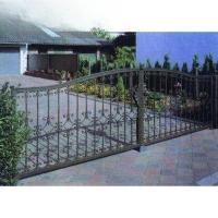 China Custom Size Wrought Iron Main Gate for Home Garden Antique Design Steel Pipe Gate 2m Height for sale