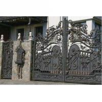 China Custom Size Wrought Iron Main Gate for Home Garden Antique Design Steel Pipe Gate 2m Height for sale