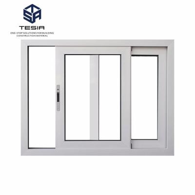 China Tesia Double Glazed Tempered Aluminum Alloy Sliding Windows Doors Custom Size 24mm Thermal Break for sale