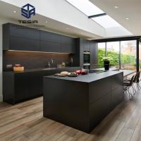 China Luxury Modern Gray Glossy Kitchen Cabinets Custom Size Wooden Plywood Durable Easy Clean for sale