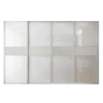 China Custom White Lacquer Sliding Door Wardrobe Wooden Armoire Cabinet Customizable Size for sale