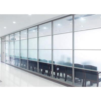 China Office STC 45dB Soundproof Glass Partition Wall System 79mm 90mm 108mm with Doors for sale