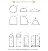 China French Style Aluminum Wood Frame Inward Swing Arched Casement Windows 84mm for sale