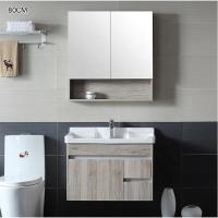 China Plywood Hotel Bathroom Vanity Cabinet 60x45x45cm with Casters and Mirror for sale