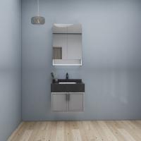 China LED Illuminated Customized Bathroom Cabinets 16mm Particle Board Vanity for sale