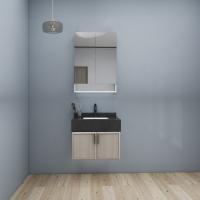 China LED Illuminated Customized Bathroom Cabinets 16mm Particle Board Vanity for sale