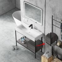 China Floor Mounted Hotel Bathroom Vanity Unit 1000mm Ceramic Sink with Mirror Custom Color for sale