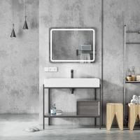 China Floor Mounted Hotel Bathroom Vanity Unit 1000mm Ceramic Sink with Mirror Custom Color for sale