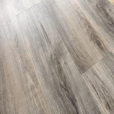 China Smoke Grey 4mm SPC Click Vinyl Plank Flooring Waterproof Wood Grain 228.4x1524mm for sale